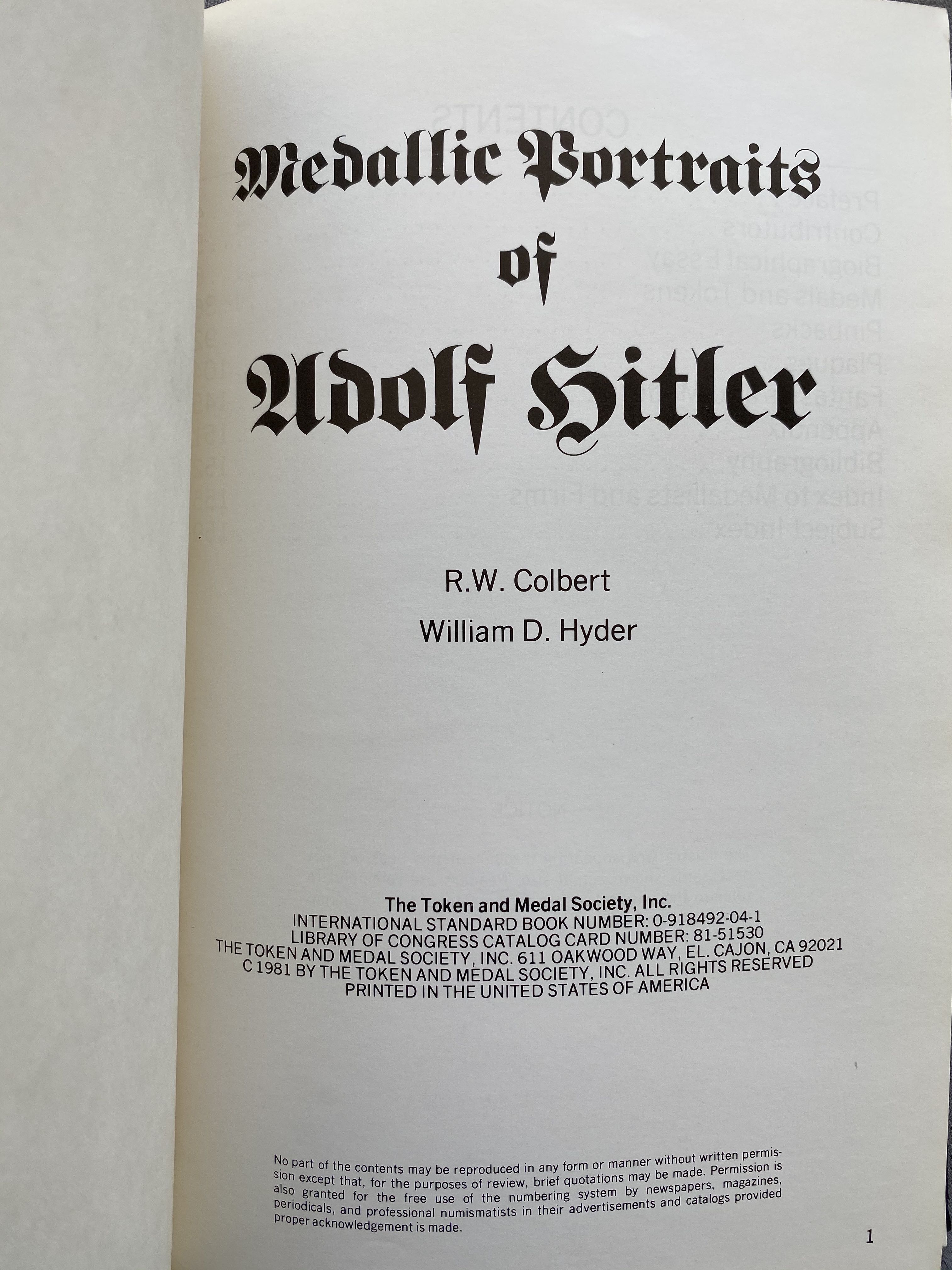 Medallic Portraits of Adolf Hitler #16287 | Product | Military Collectibles